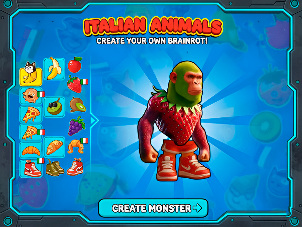Italian Animals: Create Your Own Brainrot! 🕹️ Játssz online az SGameS-en