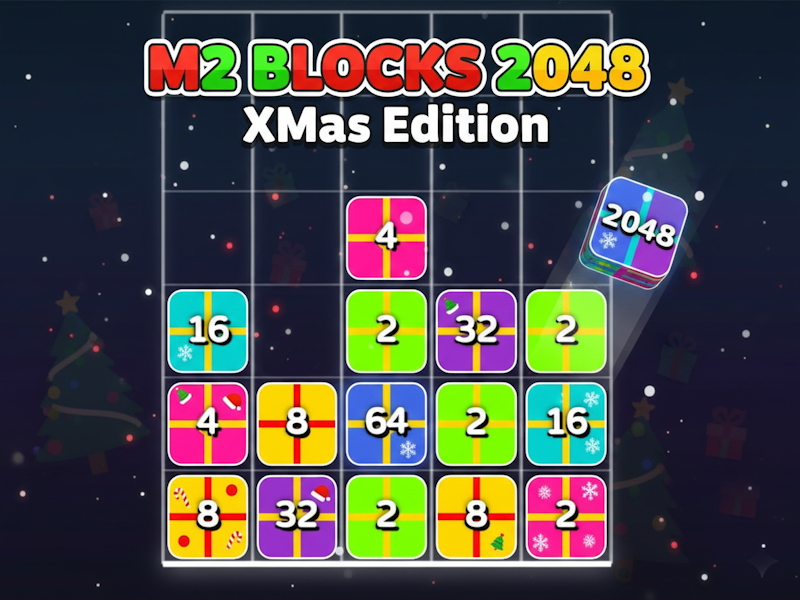 M2 BLOCKS 2048 XMas Edition 🕹️ Játssz online az SGameS-en