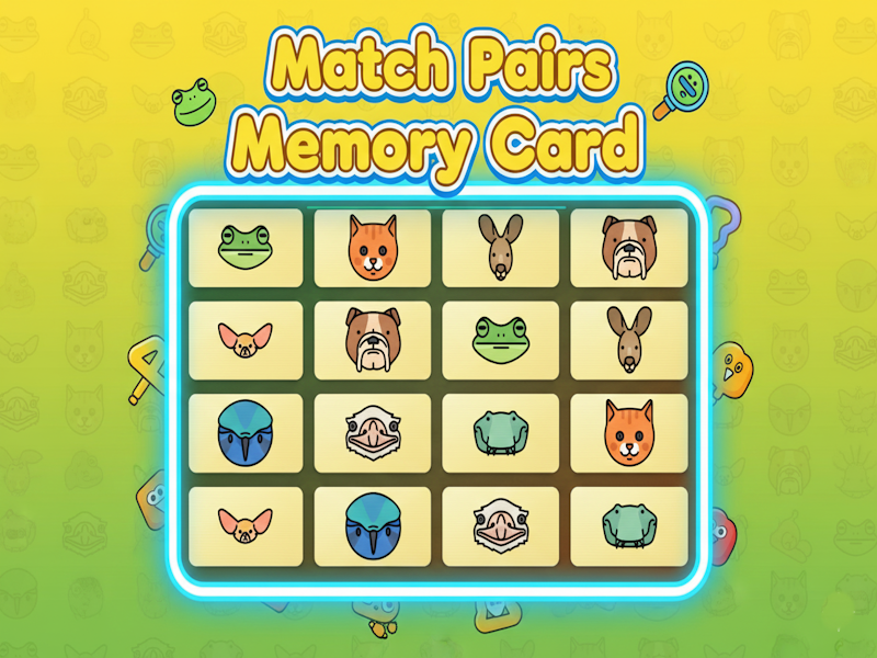 Match Pairs Memory Card 🕹️ Játssz online az SGameS-en