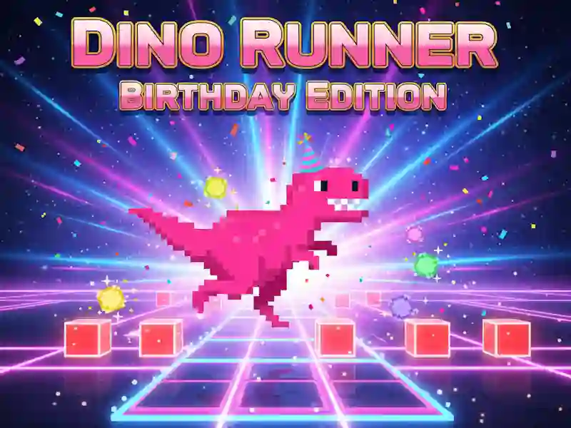 Dino Runner Birthday Edition 🕹️ Játssz online az SGameS-en